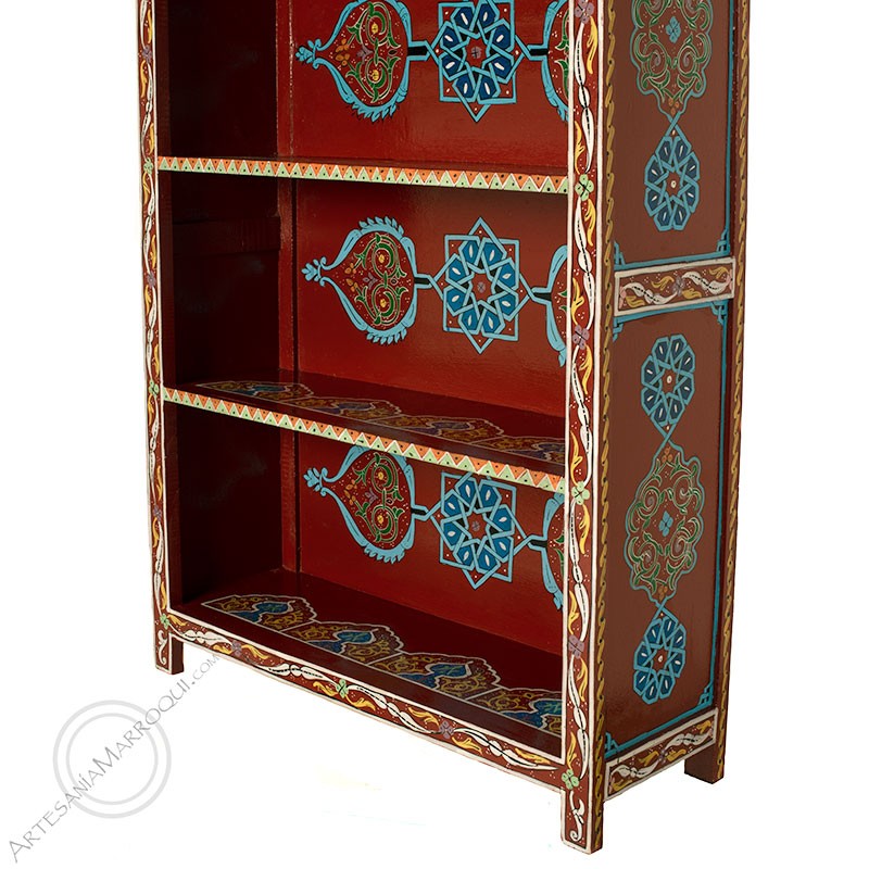 Burgundy bookcase 185 cm | kinamour.com