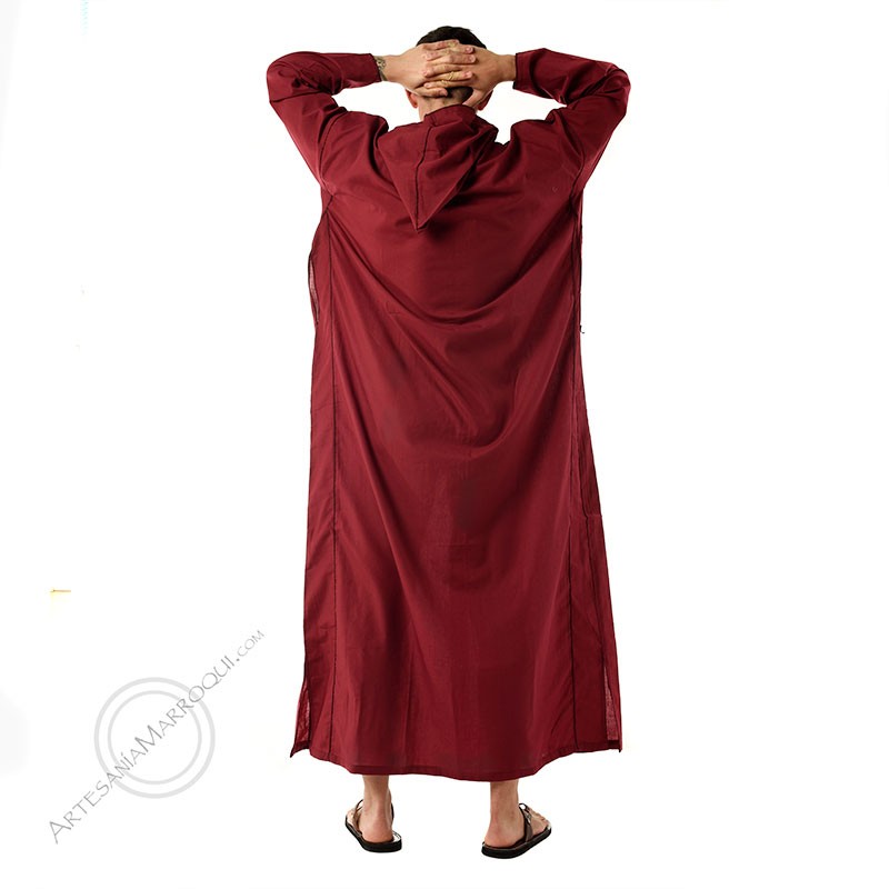 Chilaba burdeos | artesania-marroqui.com