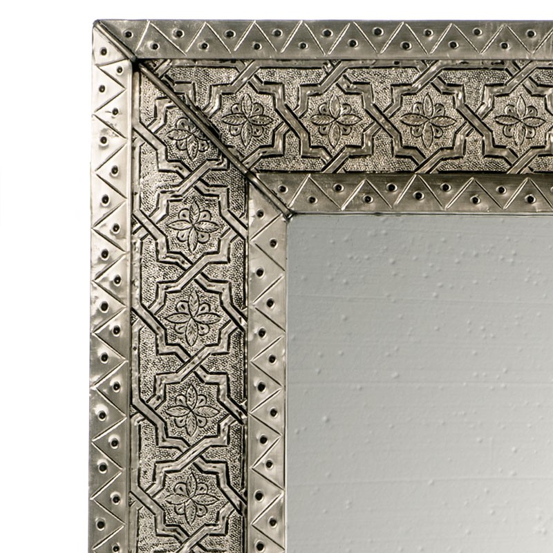 Arabic mirror 055x80 cm silver | kinamour.com