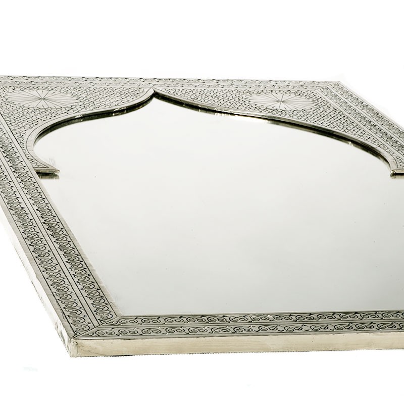 Arabic mirror 060x090 cm flat silver| kinamour.com