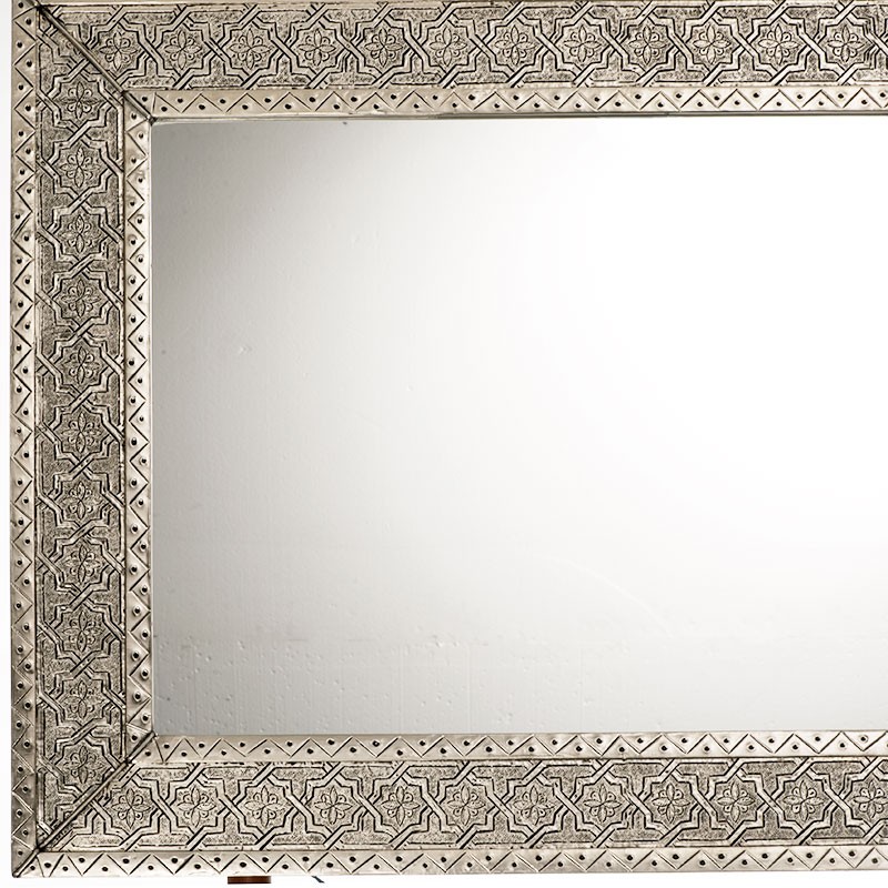 Arabic mirror 070x120 cm silver | kinamour.com