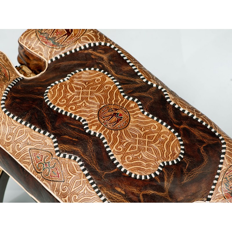 Tabouret marron taché | artesania-marroqui.com Tabouret marron taché | artesania-marroqui.com