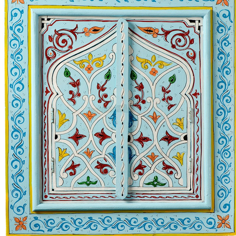Arabic mirror 060x90 cm light blue | kinamour.com