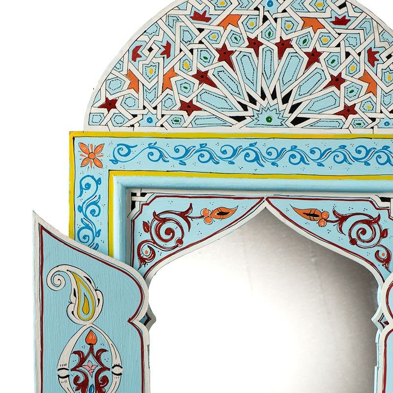 Arabic mirror 060x90 cm light blue | kinamour.com