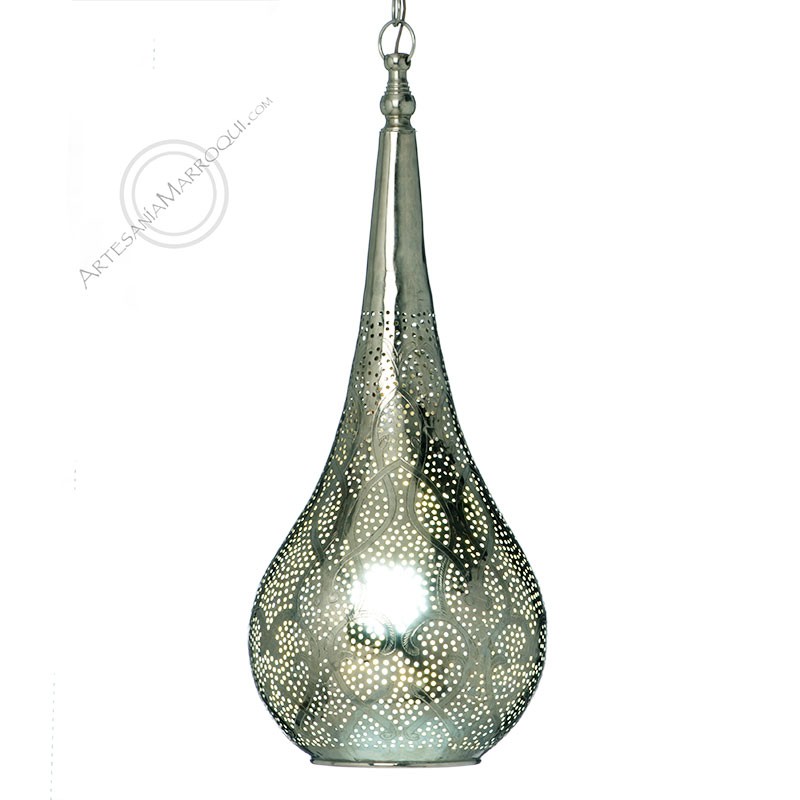 Drop lamp 45 cm silver | Artesanía-Marroquí.com