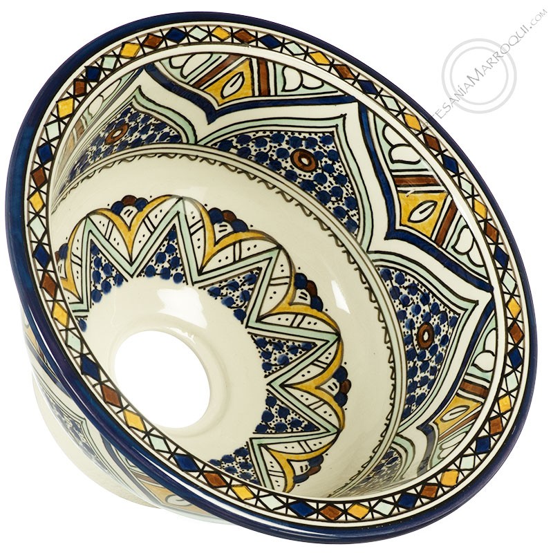 Arab ceramic washbasin 30 cm full drawing | Kinamour.com