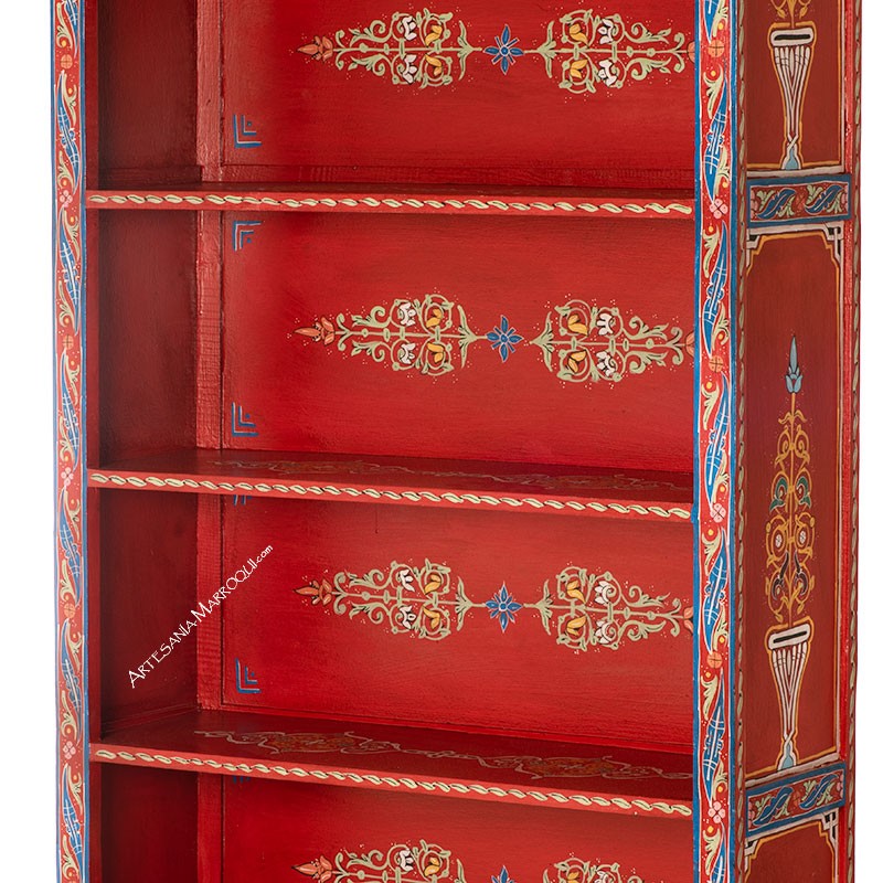 Red bookcase 200 cm| kinamour.com