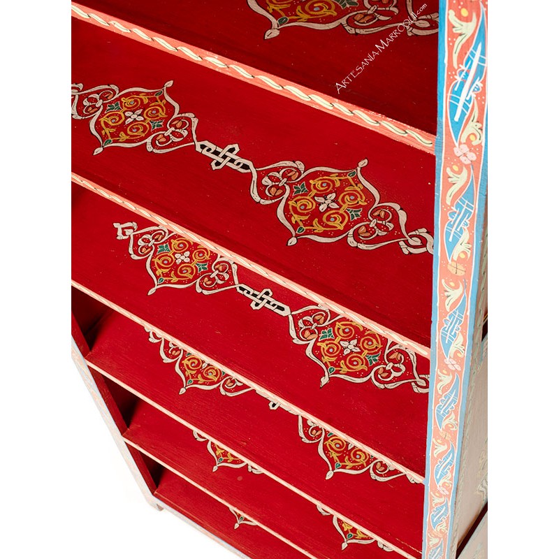 Red bookcase 200 cm| kinamour.com