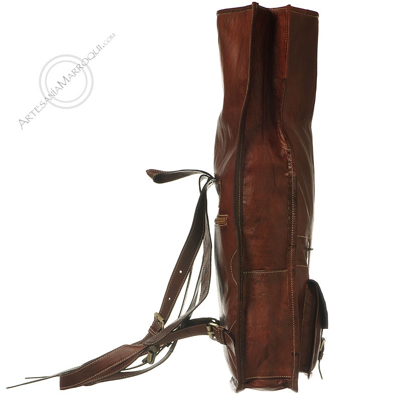 Omar dark leather backpack | Artesanía-Marroquí.com