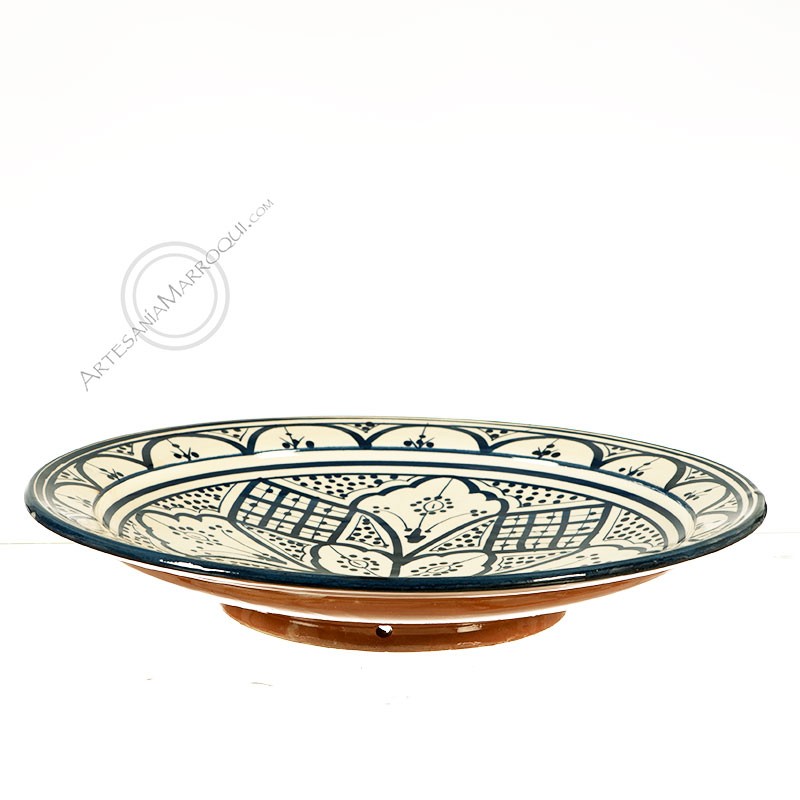 35 cm blue and white Safi plate | Kinamour.com