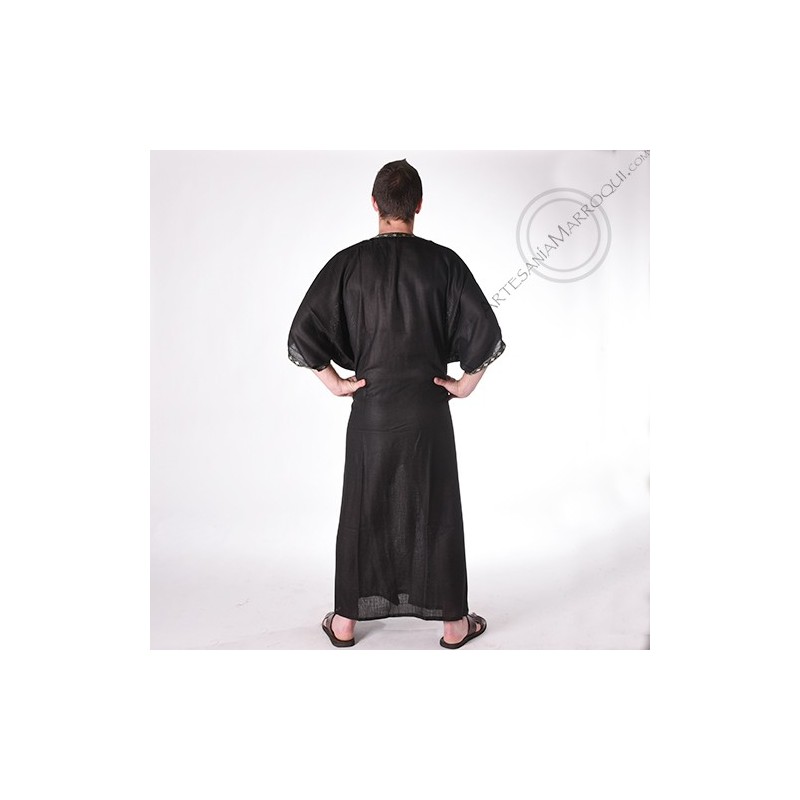 Black Gandora Tunic With Golden Embroidery | kinamour.com