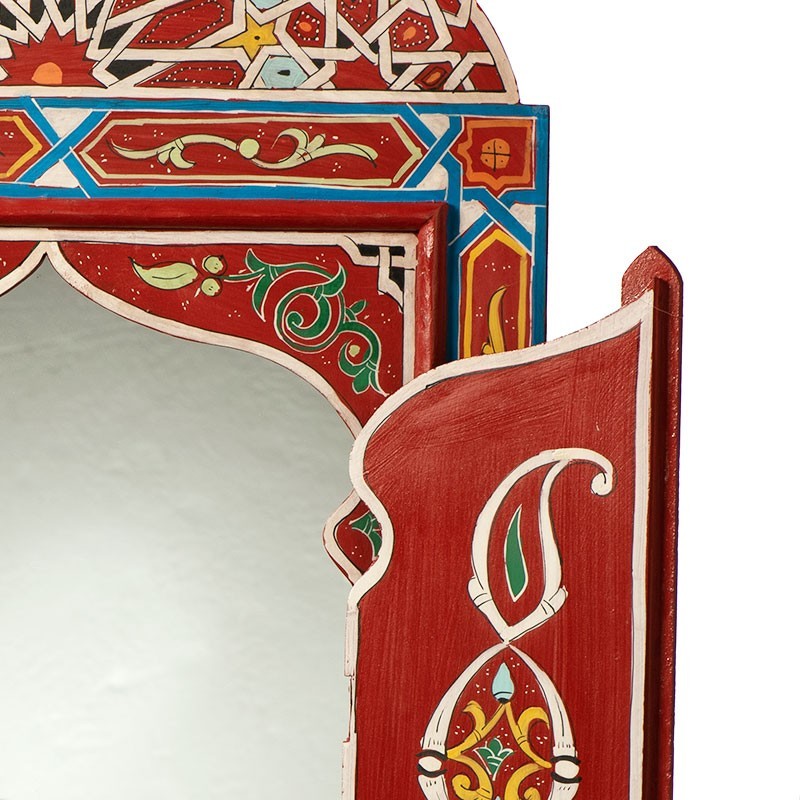 Arabic mirror 060x90 cm red | kinamour.com