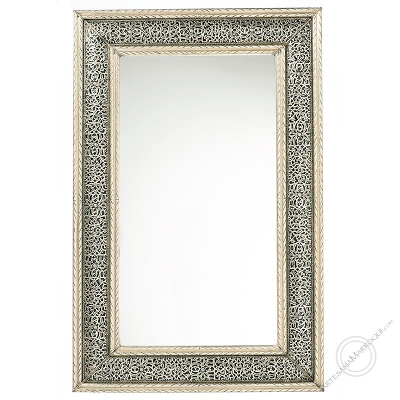 Arabic mirror 065x100 cm silver| kinamour.com