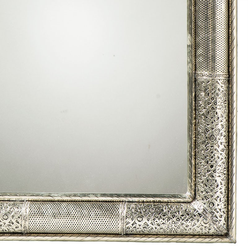 Arabic mirror 070x100cm silver| kinamour.com